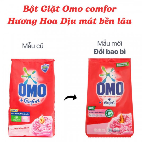 Bột Giặt Omo comfor Hương Hoa Dịu mát bền lâu 700g | VPP Khánh Ngọc