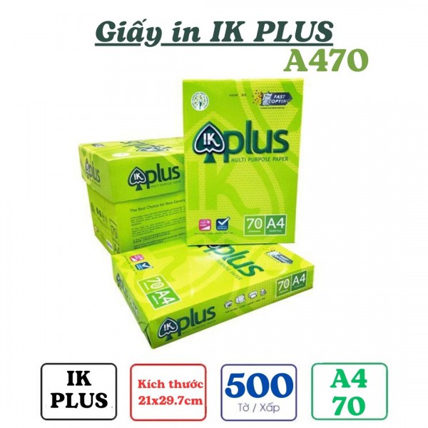 Giấy IK Plus A4 70gsm | VPP Khánh Ngọc