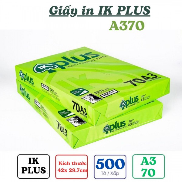 Giấy IK Plus A3 70gsm | VPP Khánh Ngọc