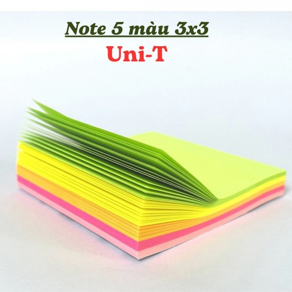Giấy note 5 màu 3x3 Uni-T | VPP Khánh Ngọc
