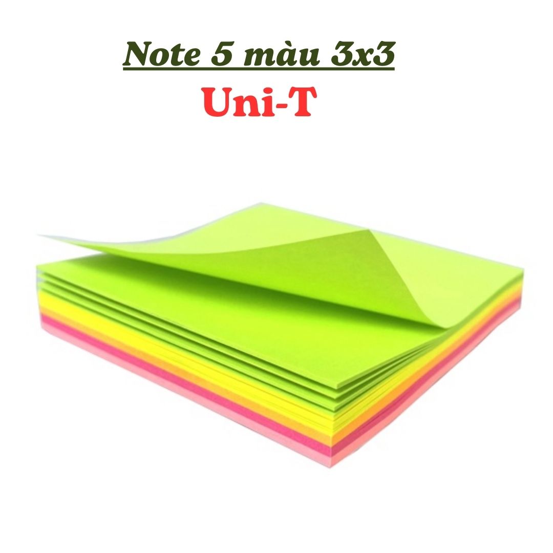 Giấy note 5 màu 3x3 Uni-T | VPP Khánh Ngọc